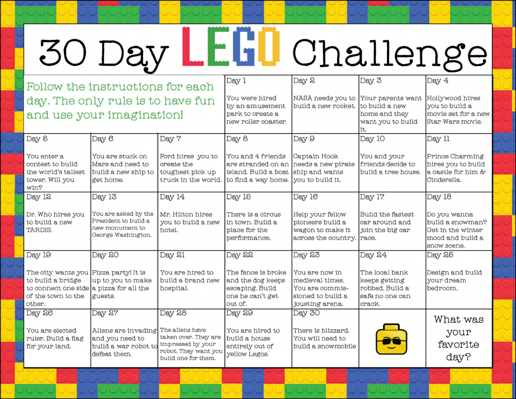 LEGO Challenge Calendar 2020– Game of Bricks USA