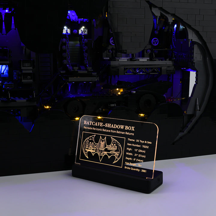 LED Nameplate for LEGO® Batcave – Shadow Box 76252– Game of Bricks USA