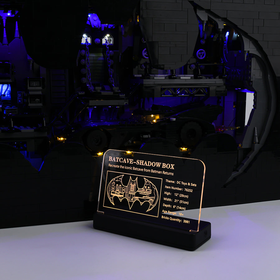 LED Nameplate for LEGO Batcave – Shadow Box 76252– Game of Bricks USA