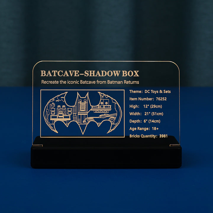 LED Nameplate for LEGO® Batcave – Shadow Box 76252– Game of Bricks USA
