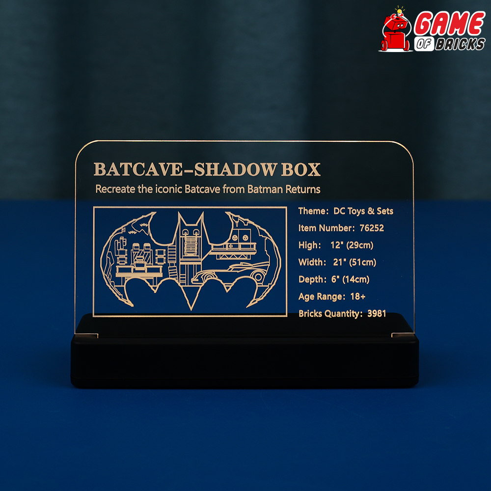 LED Nameplate for LEGO Batcave – Shadow Box 76252– Game of Bricks USA