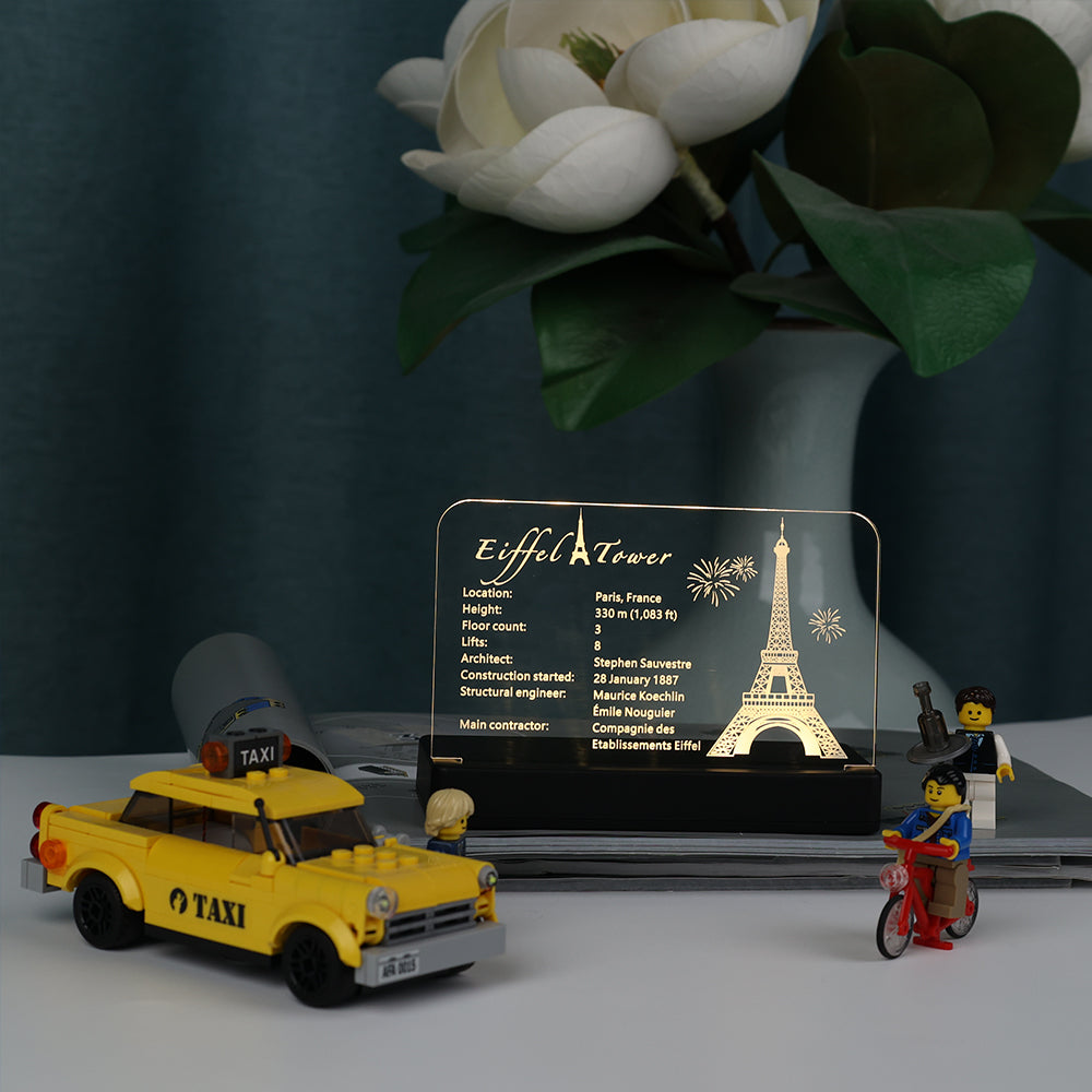 LED Nameplate for LEGO Eiffel Tower 10307
