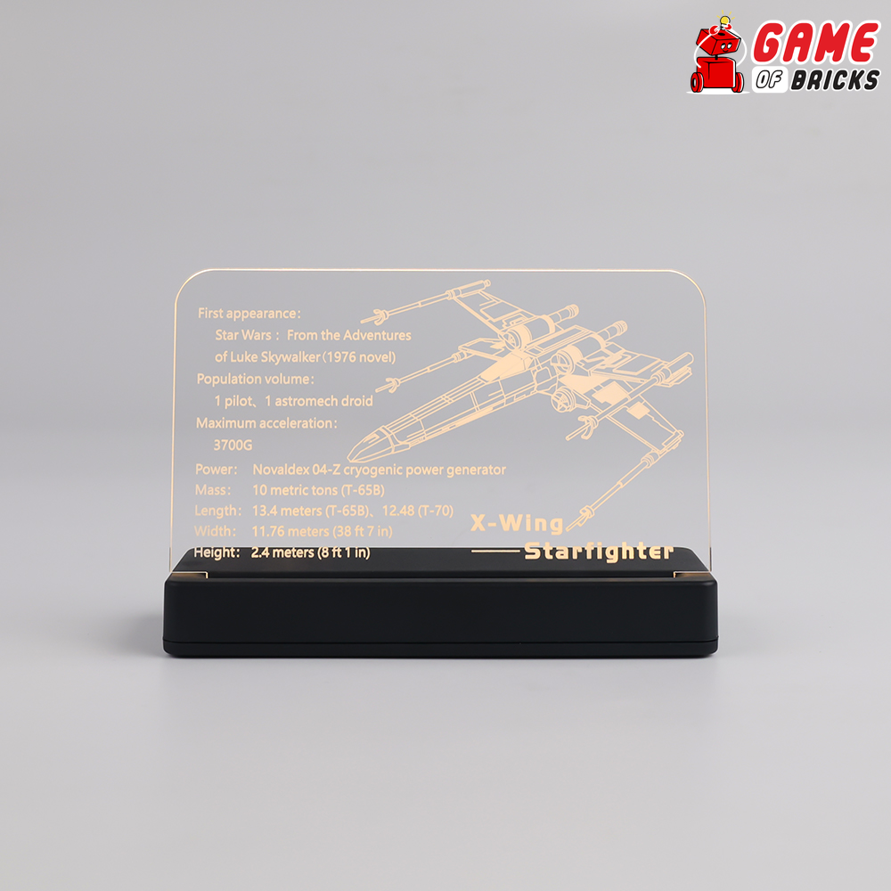 LED Nameplate for LEGO X-Wing Starfighter 75355– Game of Bricks USA