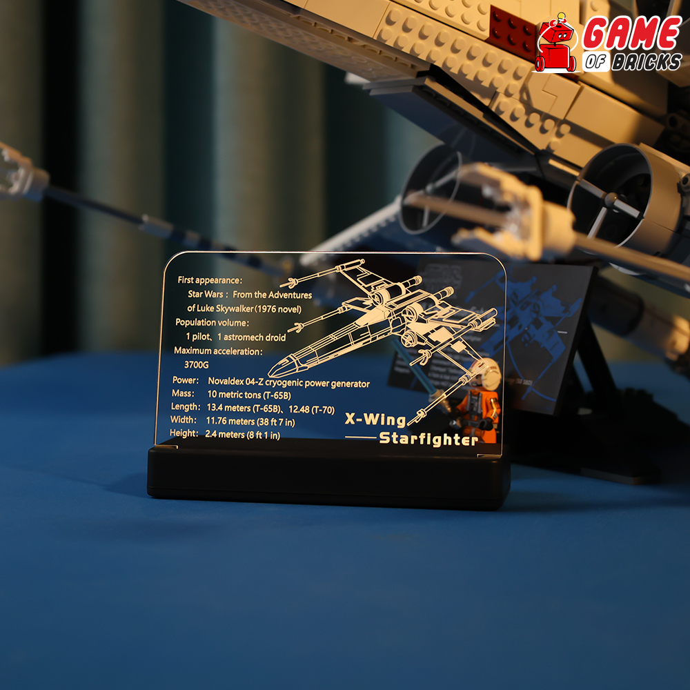 LED Nameplate for LEGO X-Wing Starfighter 75355