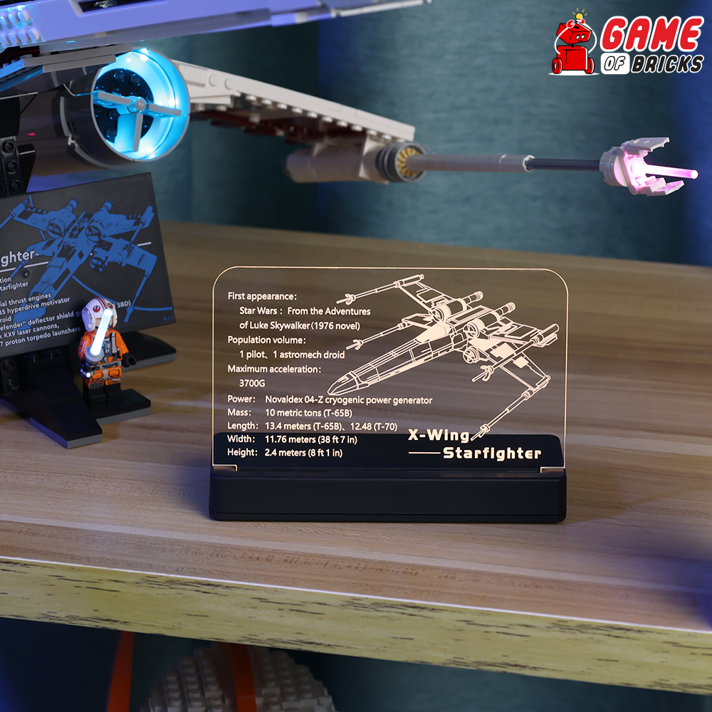 LED Nameplate for LEGO X-Wing Starfighter 75355