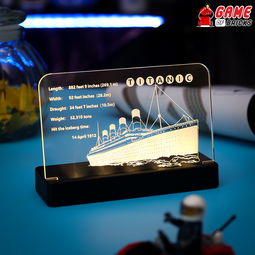 LED Nameplate for LEGO Titanic 10294– Game of Bricks USA